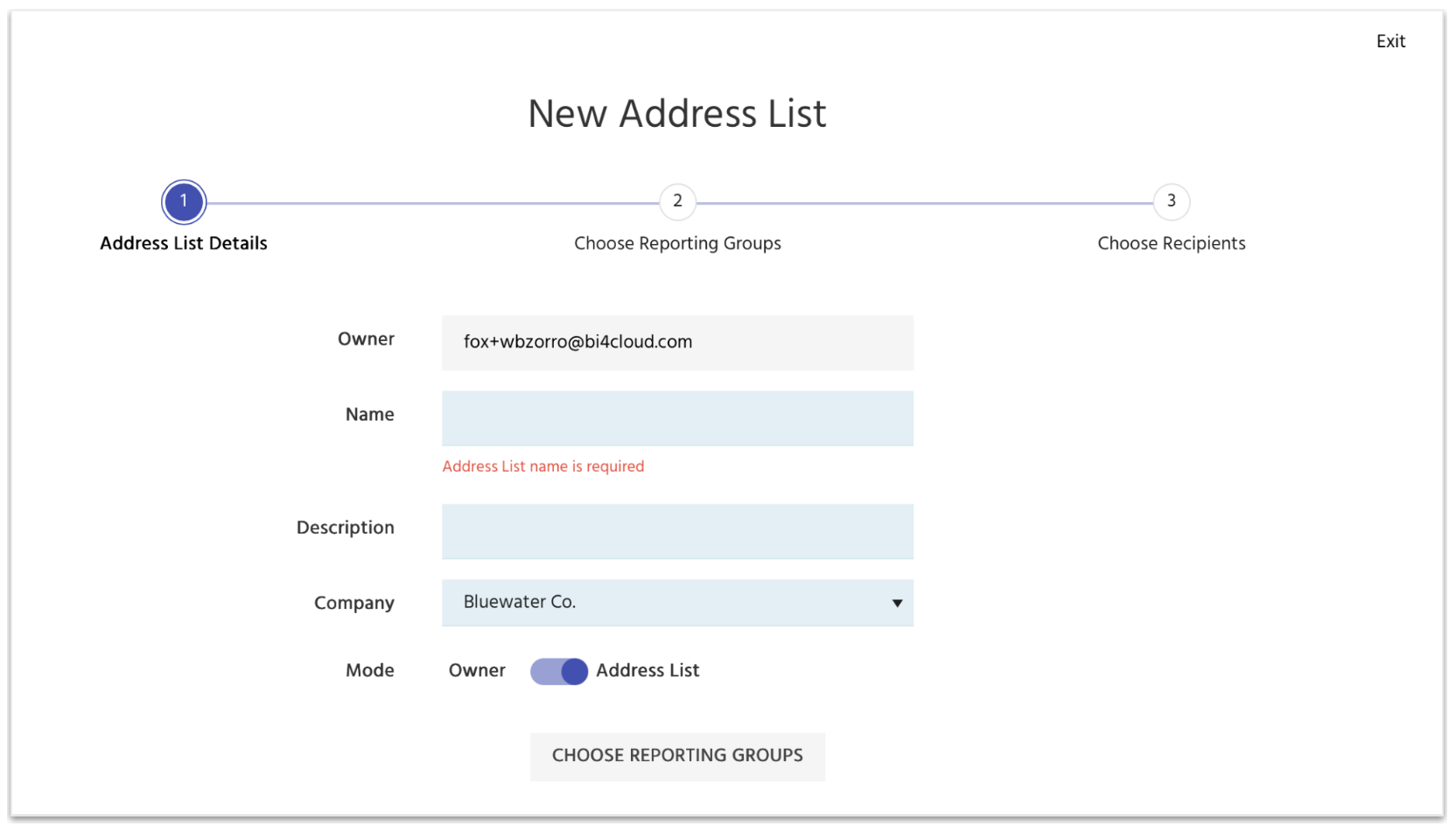 Address Lists and Recipients – BI4Cloud Help Centre